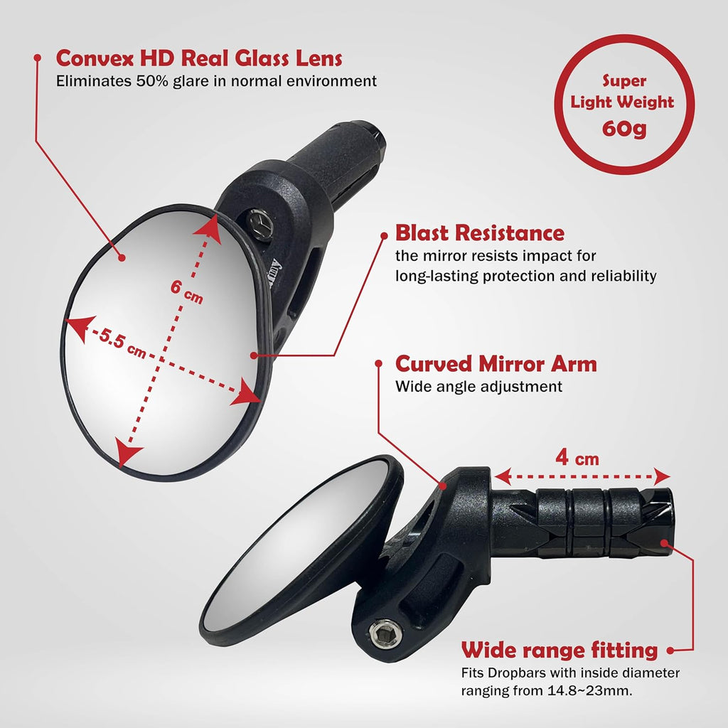 Rocket Drop Down Handlebar Mirror – BiKASE